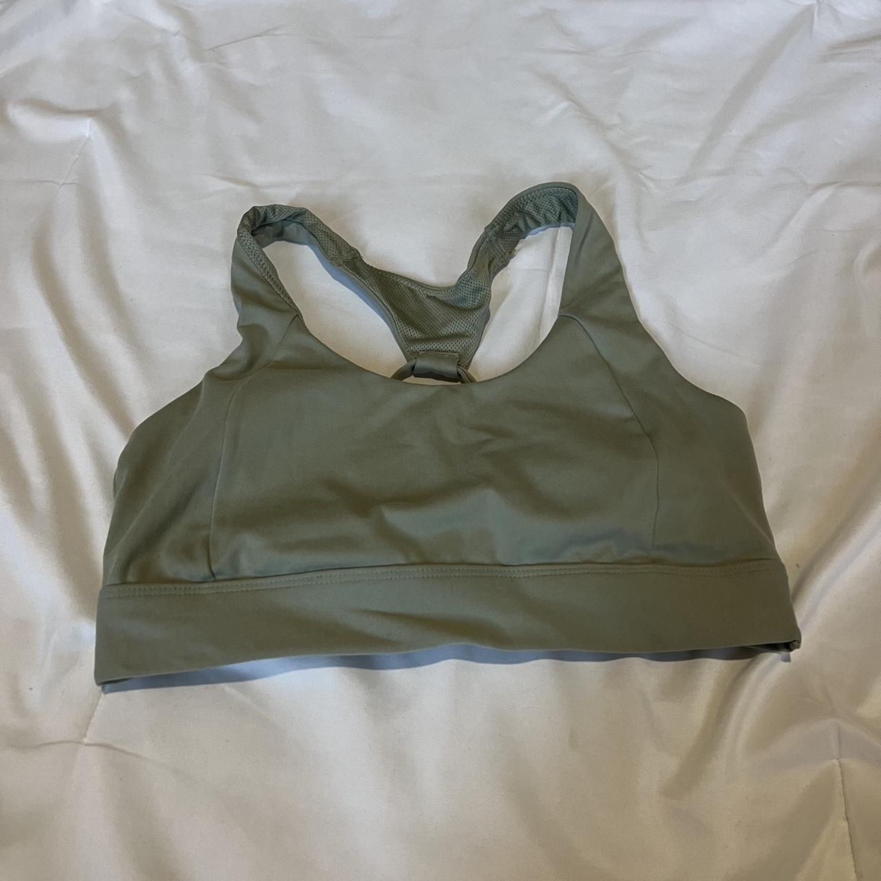 Light green sports bra, like new and size small... - Depop