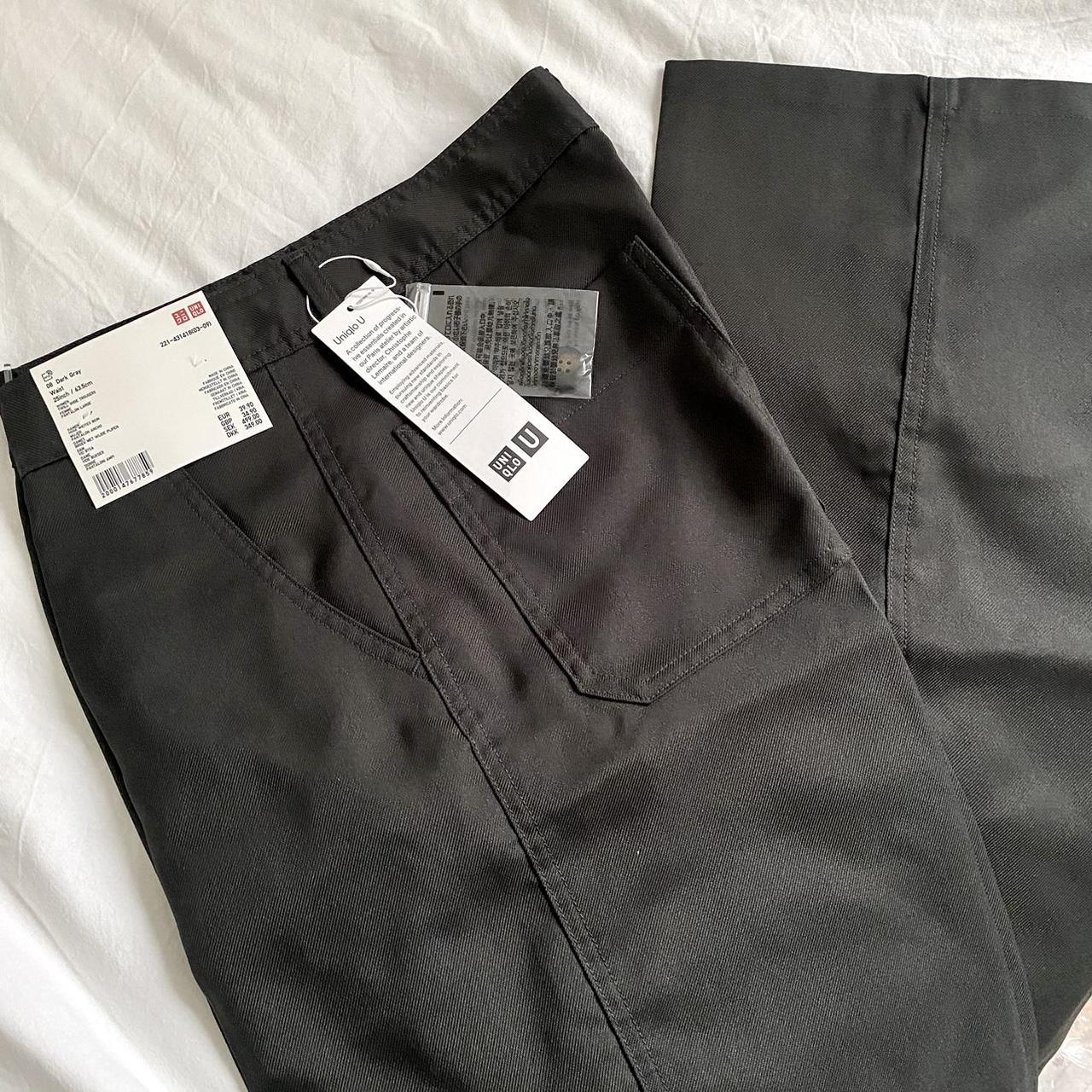 UNIQLO U Twill wide-leg trousers (Black) **See... - Depop
