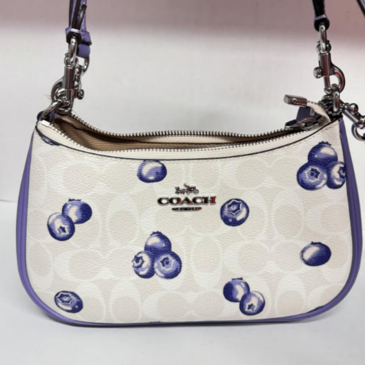 Coach Blueberry Print Women's Shoulder Bag 9 1/2"... - Depop