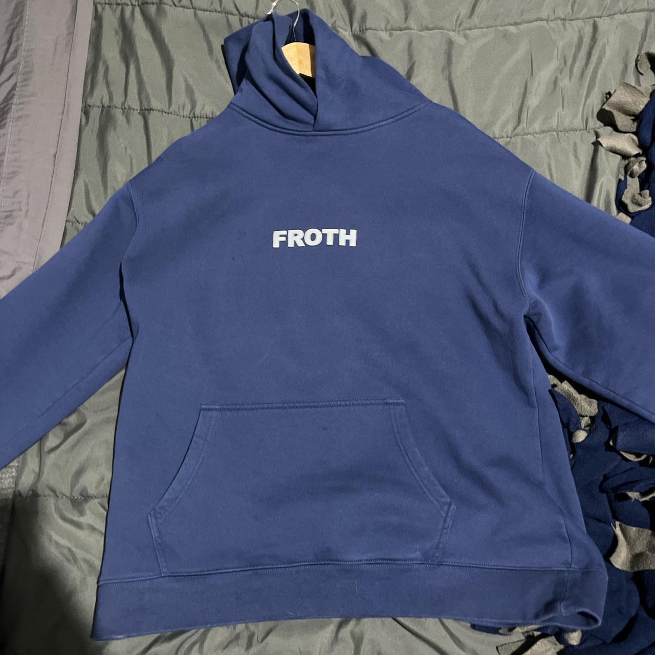 Navy Froth Hoodie Worn a bit but plenty of life in... - Depop