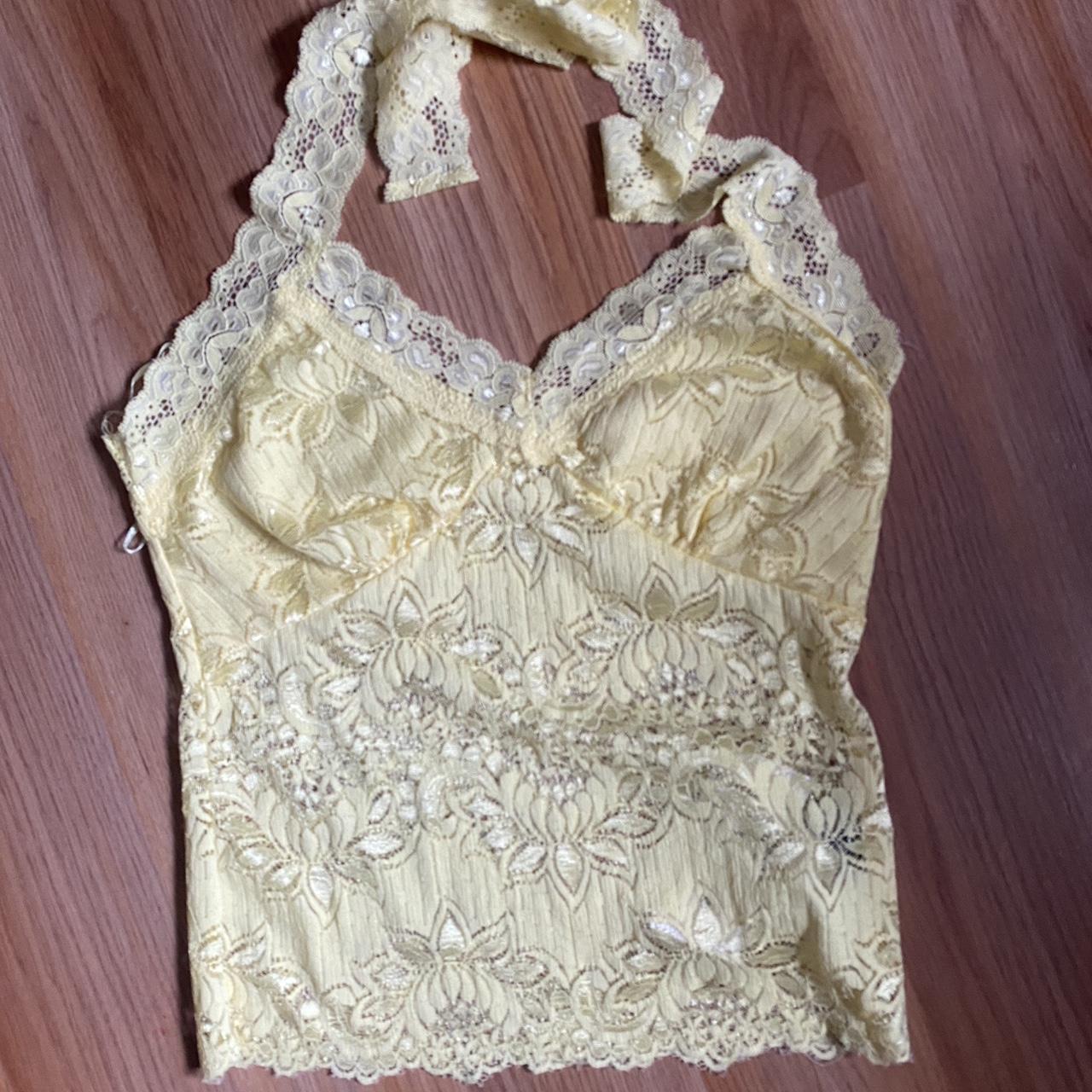 S. yellow lace bralette - Depop