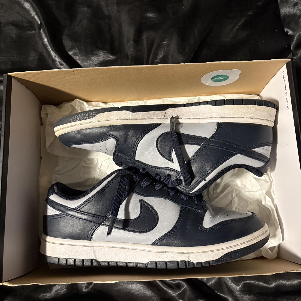 Georgetown dunks (worn and defects on laces) SIZE 9... - Depop