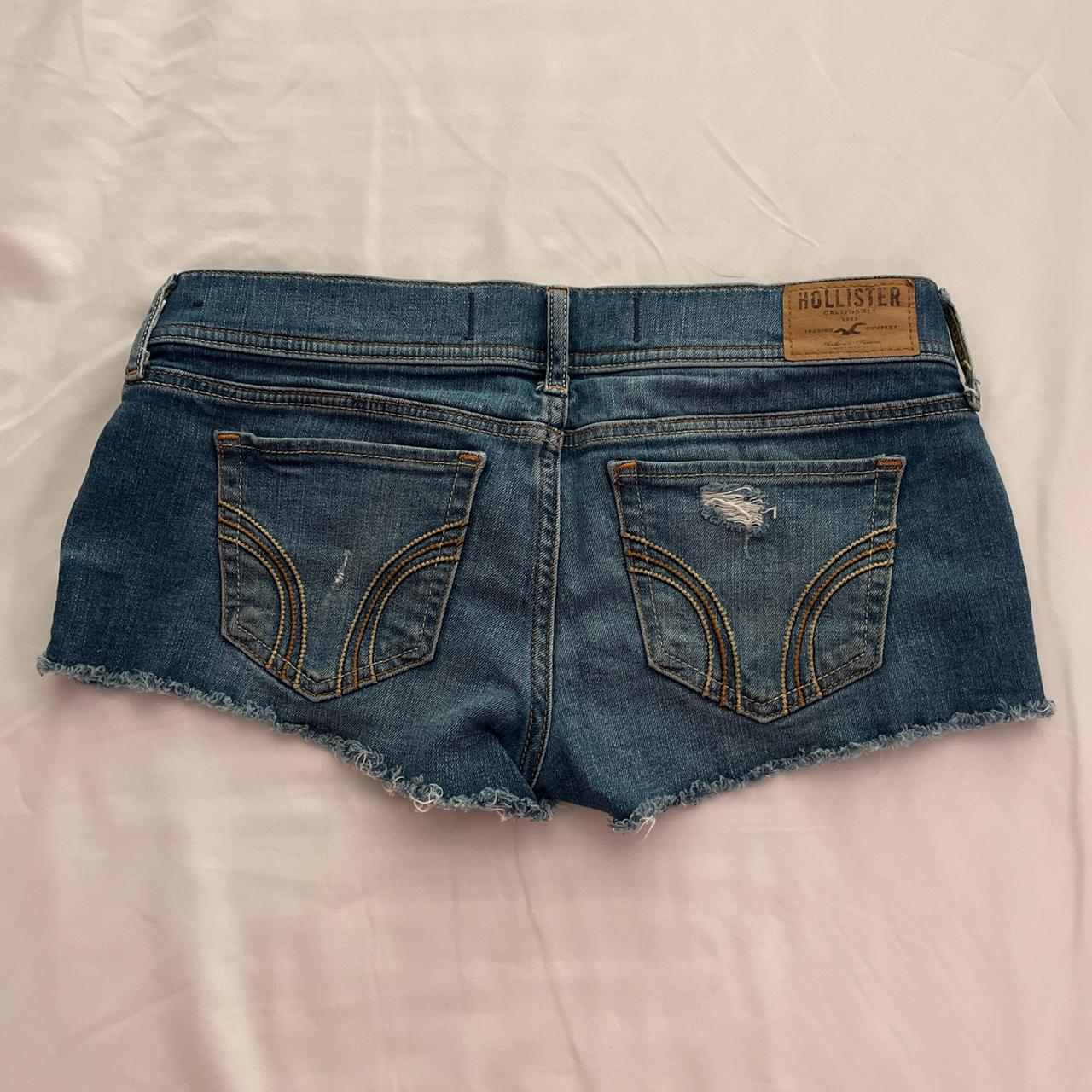 HOLLISTER ULTRA LOW RISE JEANS SHORTS distressed... - Depop
