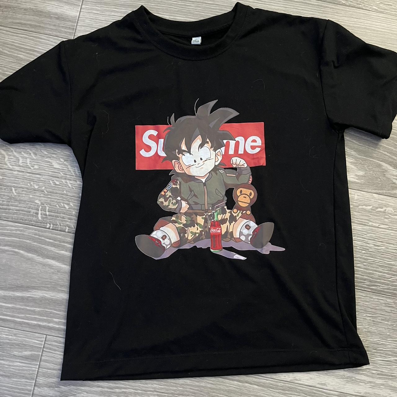 Supreme Baby Goku graphic tee in color black. Size... - Depop