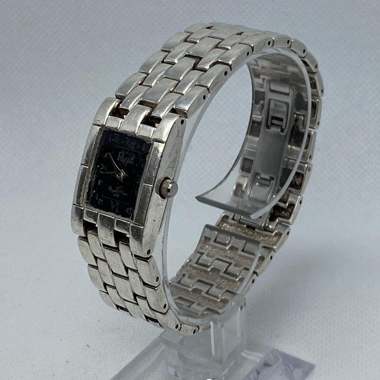 Princess 999 solid silver watch with black face - Depop