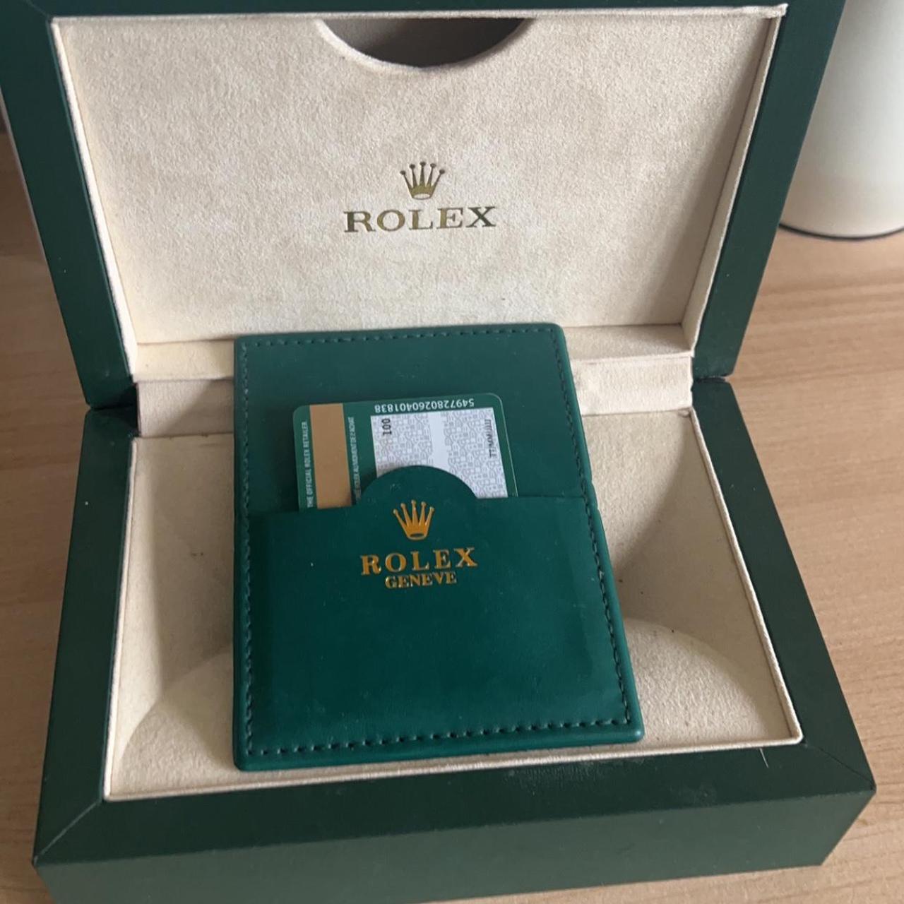 Empty Green Rolex box with 2 card slots and cash... - Depop