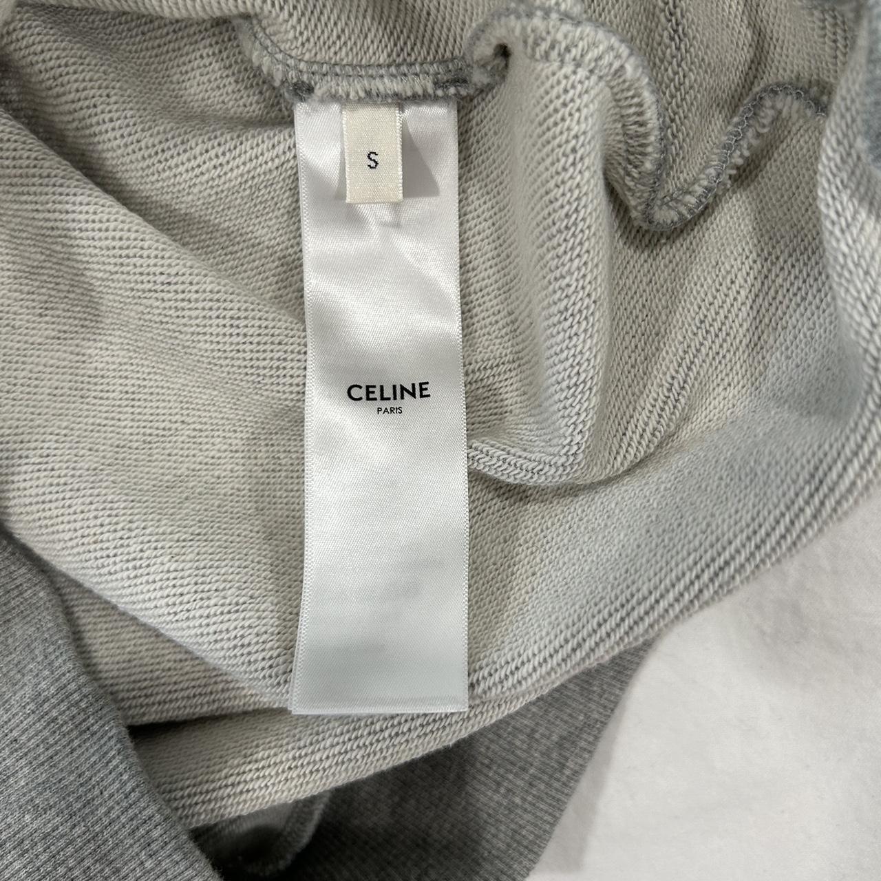 Celine Print Loose Hoodie Grey Size Small Perfect... - Depop