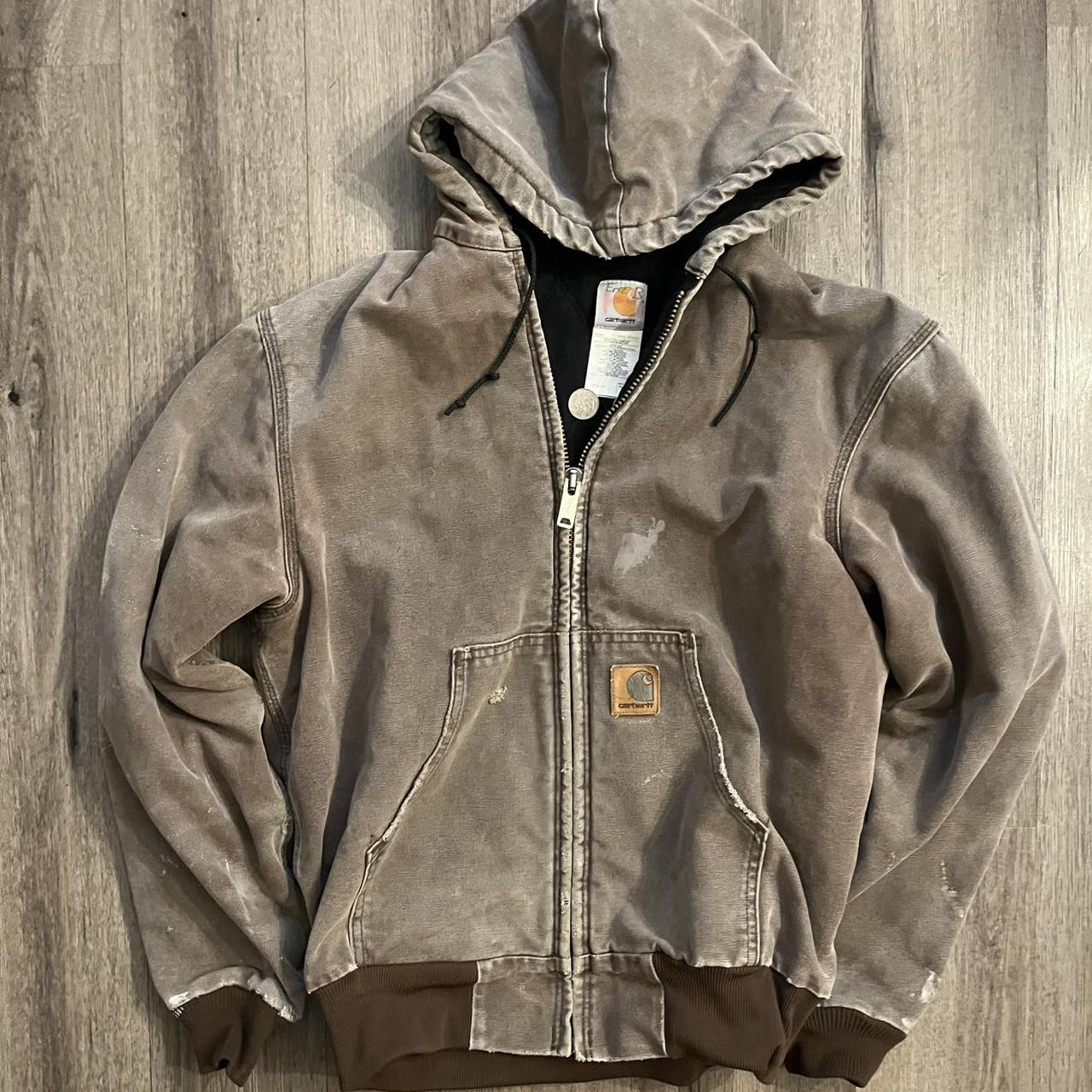 90s Vintage Carhartt Jacket J68 Faded brown willing... | Depop