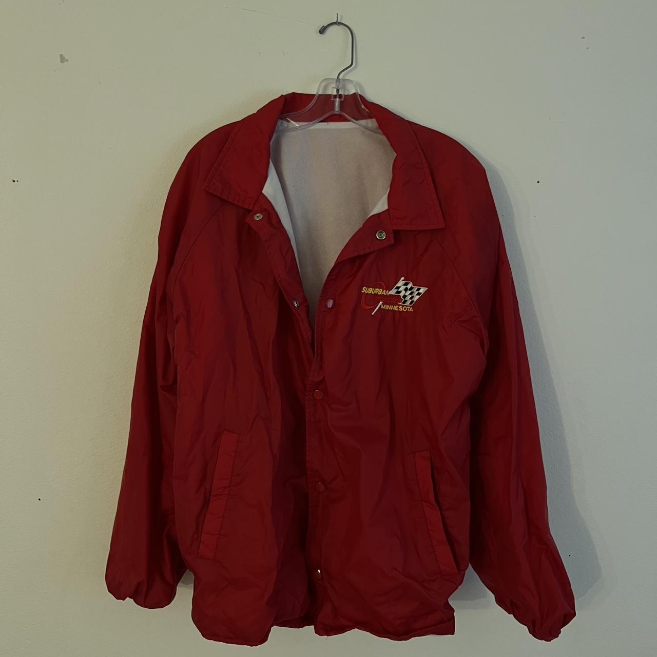 red vintage racing windbreaker jacket | Depop