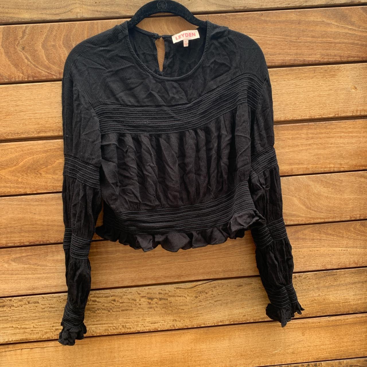 Scrunched black long sleeve blouse Good to dress up... - Depop