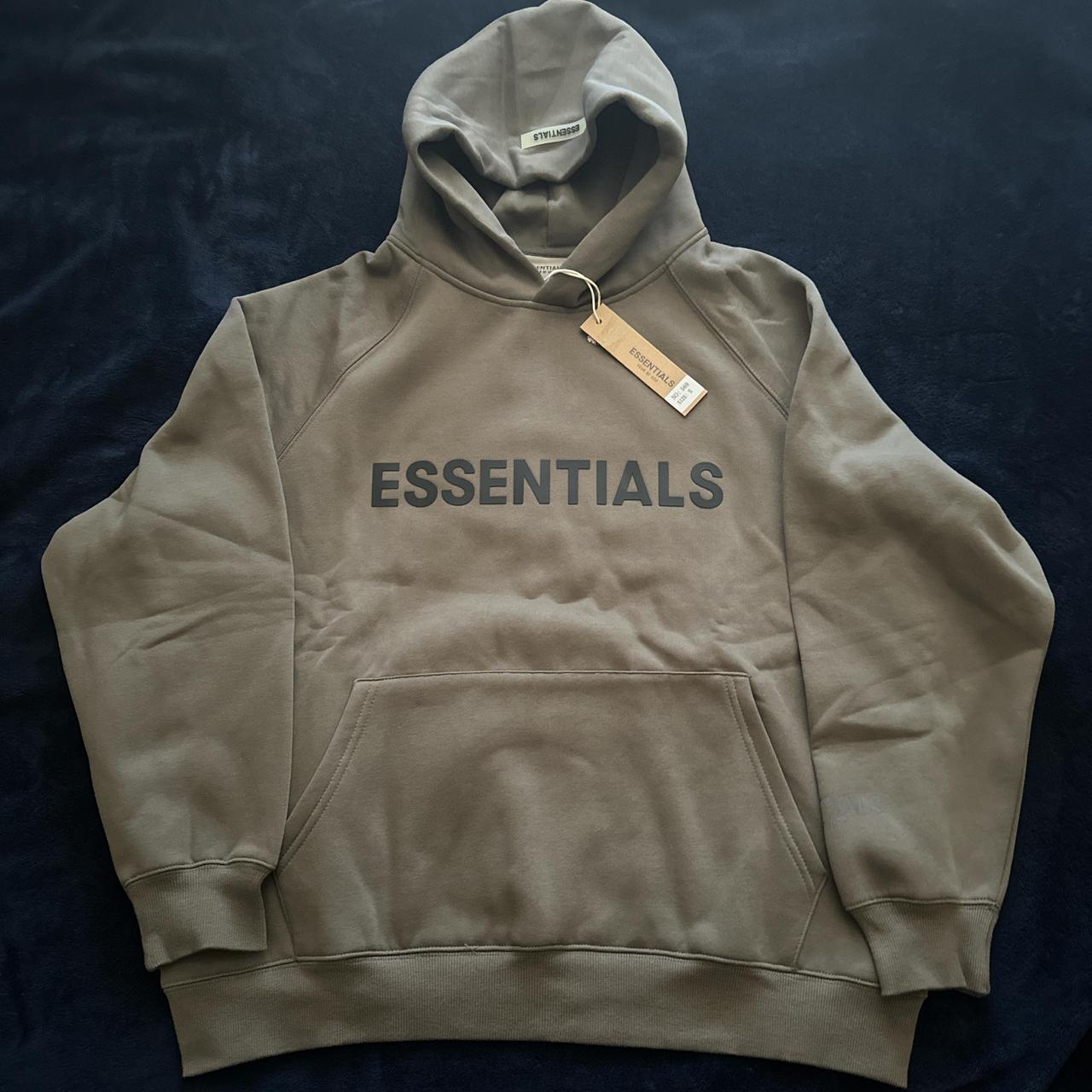 Essentials Fear of God charcoal grey hoodie size S... - Depop