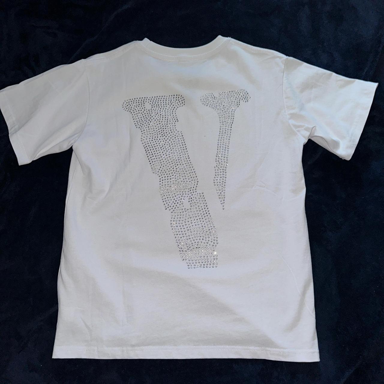 White Rhinestone Vlone shirt size S worn once #vlone... - Depop