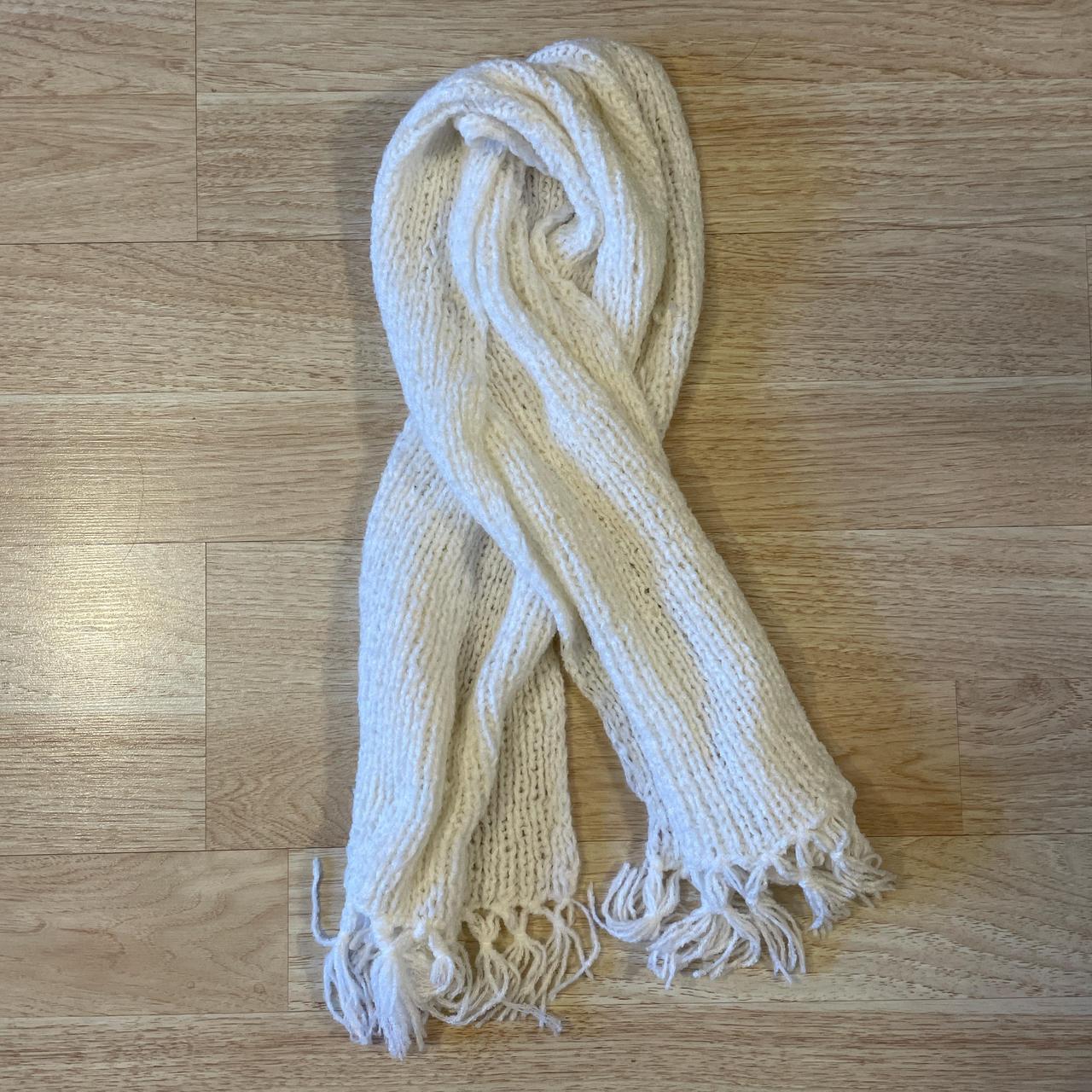 cute white scarf. perfect for a night out. price... - Depop