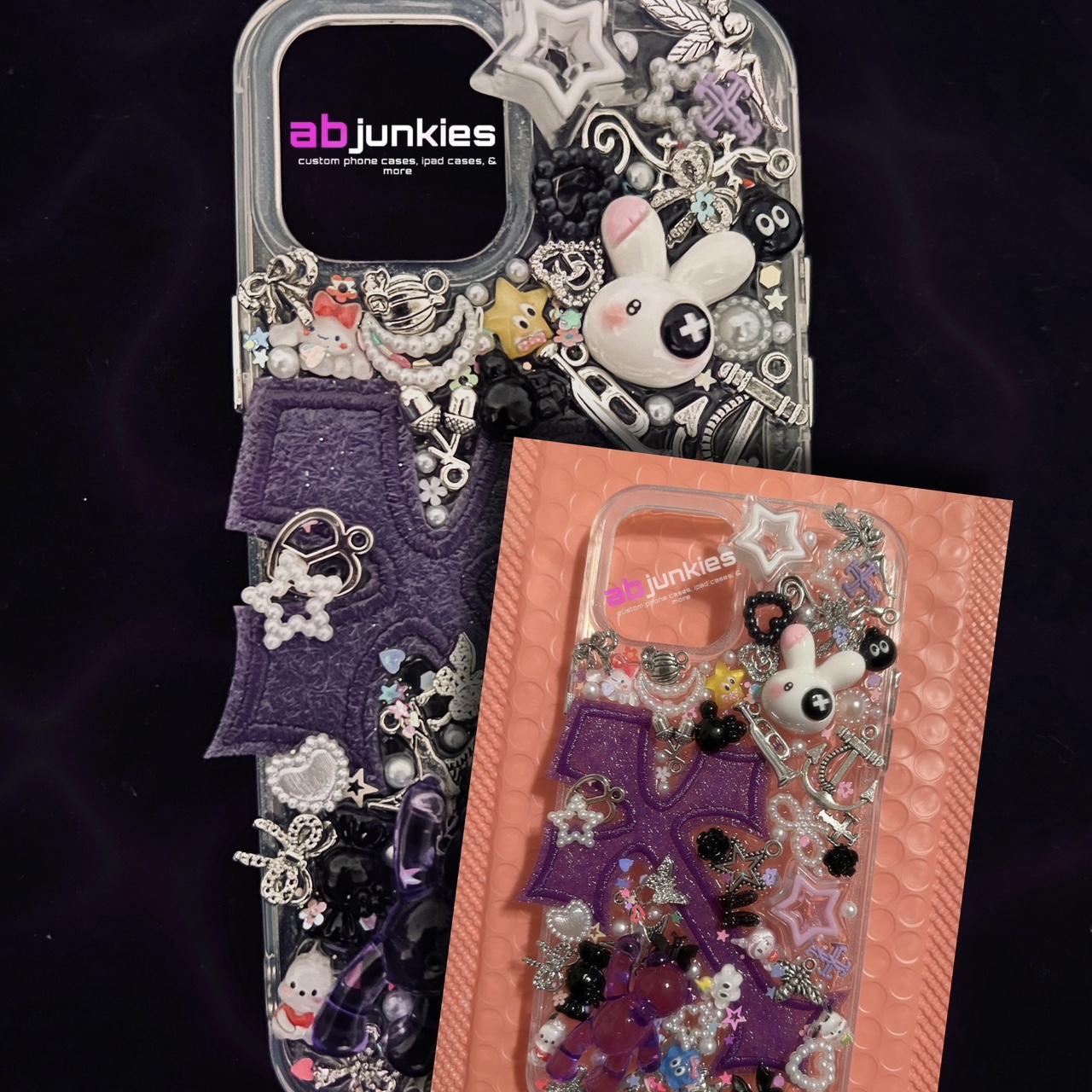 purple, white, cross junk phone case | iphone 12... - Depop