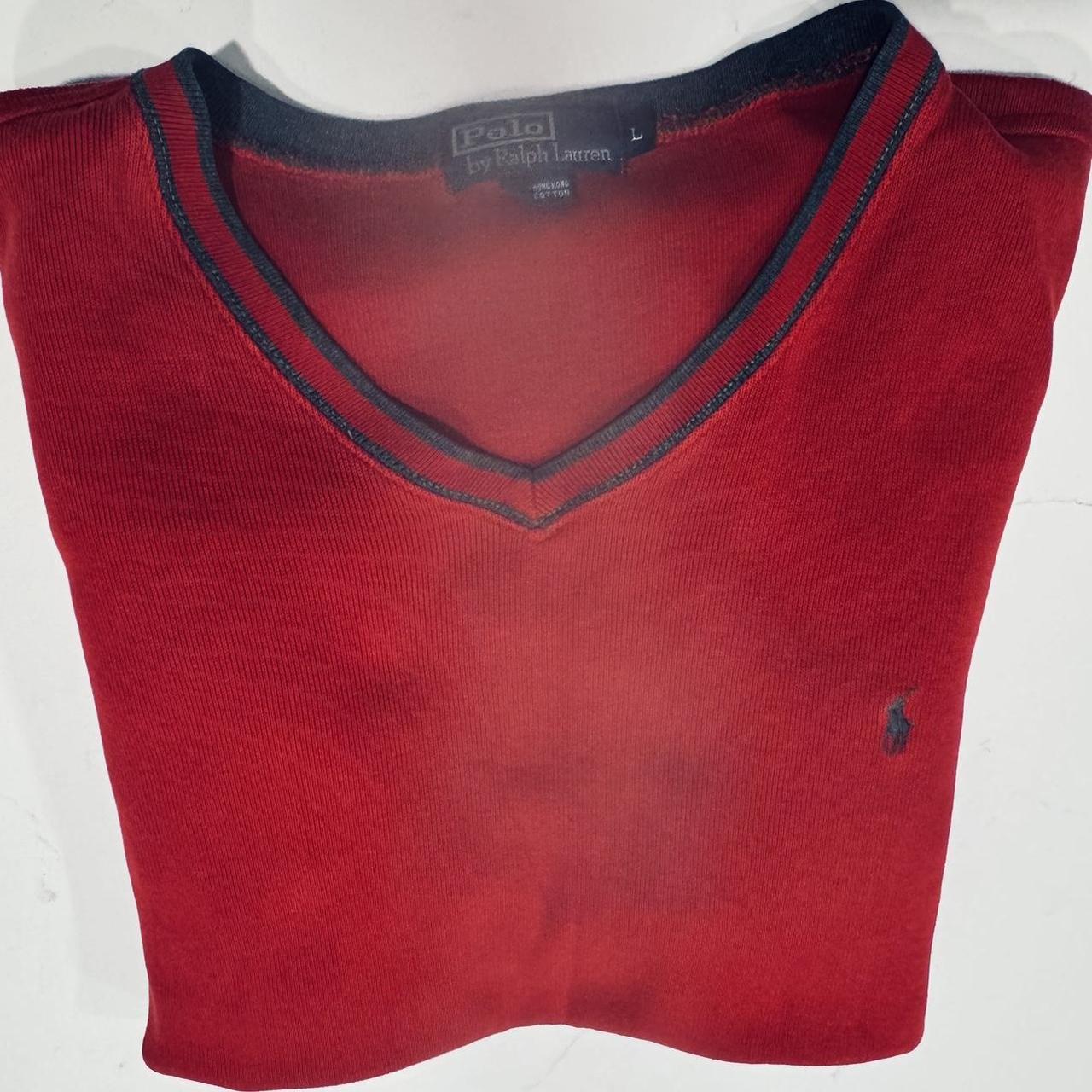Red Ralph Lauren sweater, 100% cotton, beautiful... - Depop
