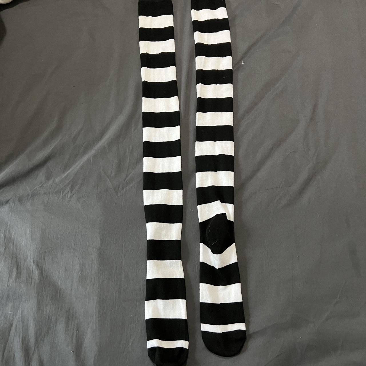 Fun striped above knee socks - Depop