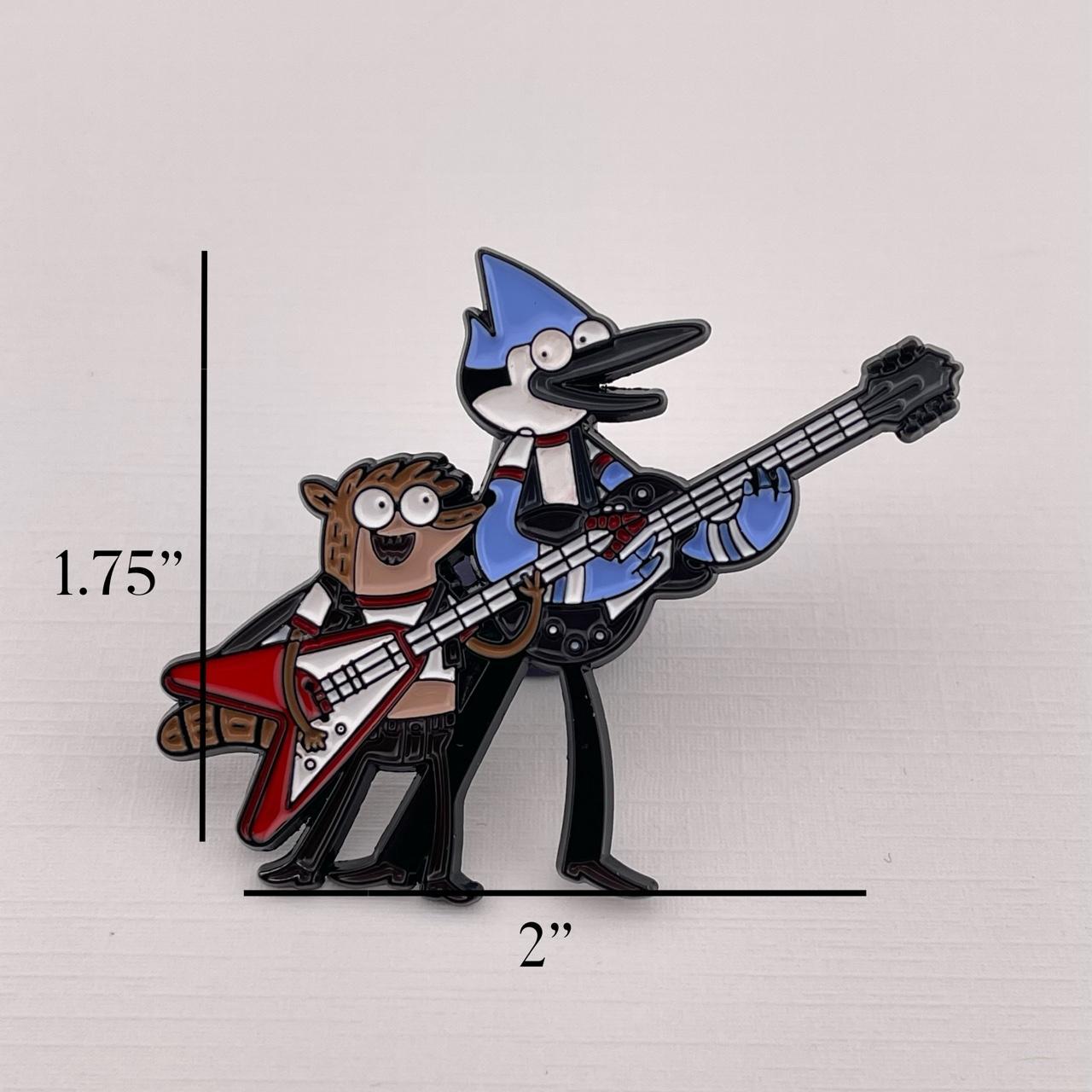 Regular Show Enamel Pin Mordecai And Rigby Playing... | Depop