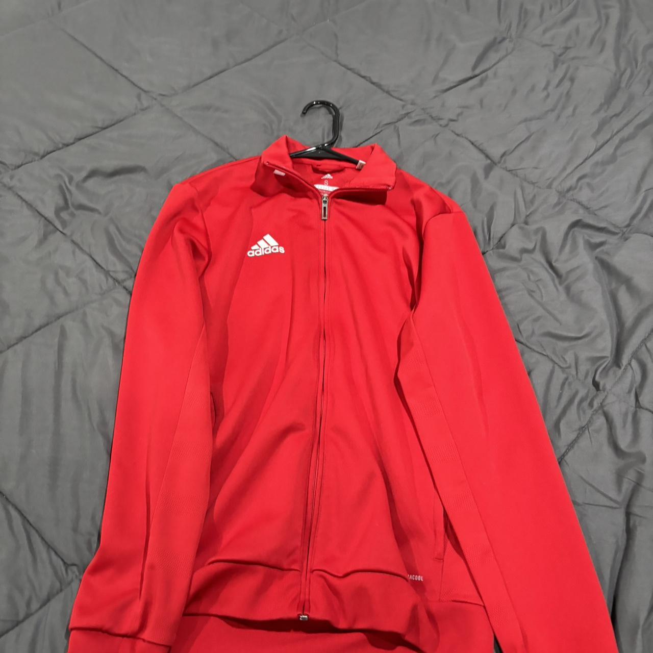 Red adidas jacket - Depop