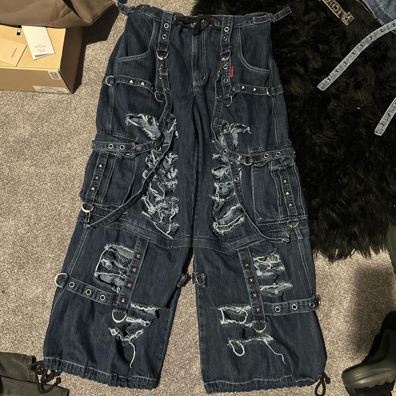 Tripp NYC Men's Grey and Navy Jeans brand new never... - Depop