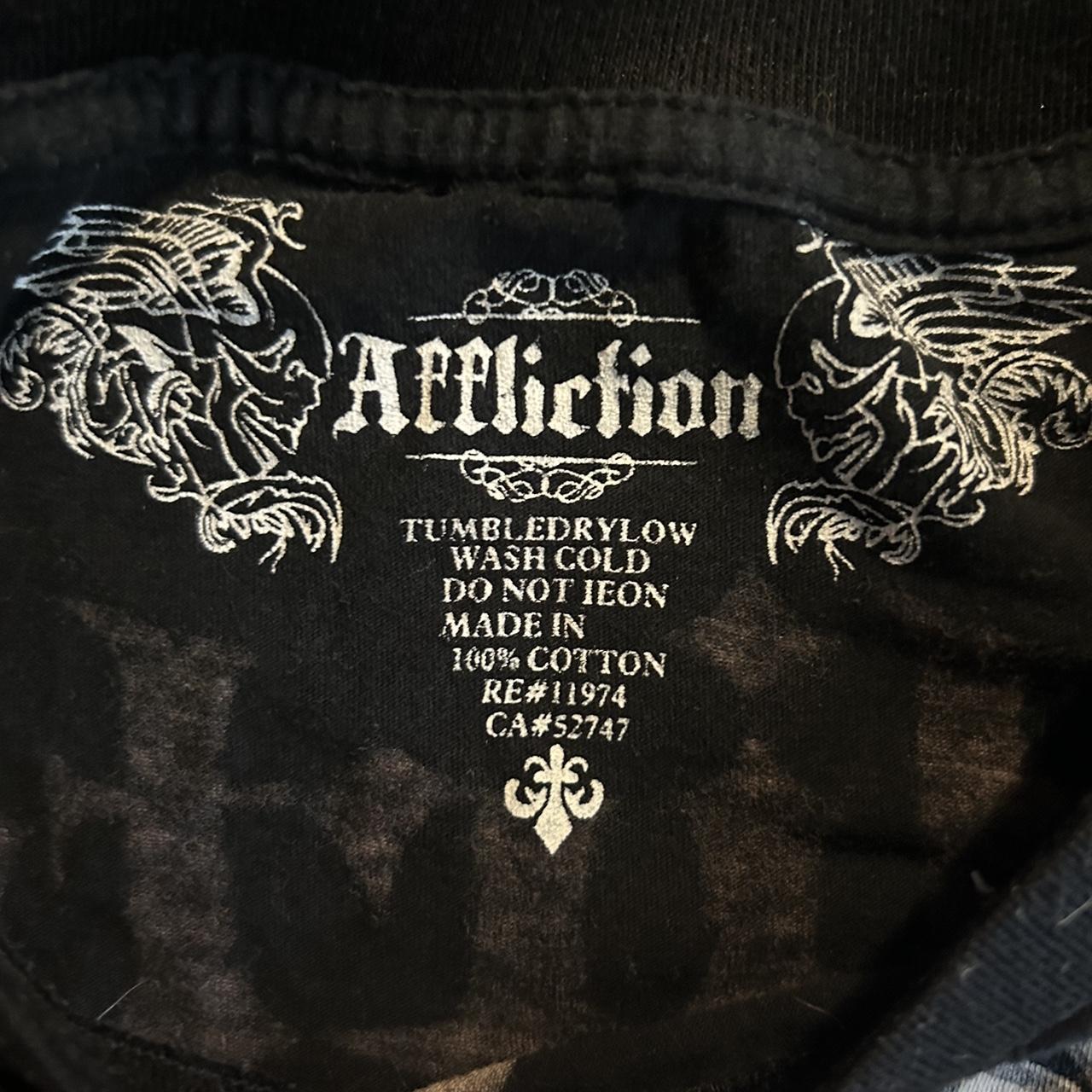 Affliction black shirt with skulls #skulls #affliction - Depop