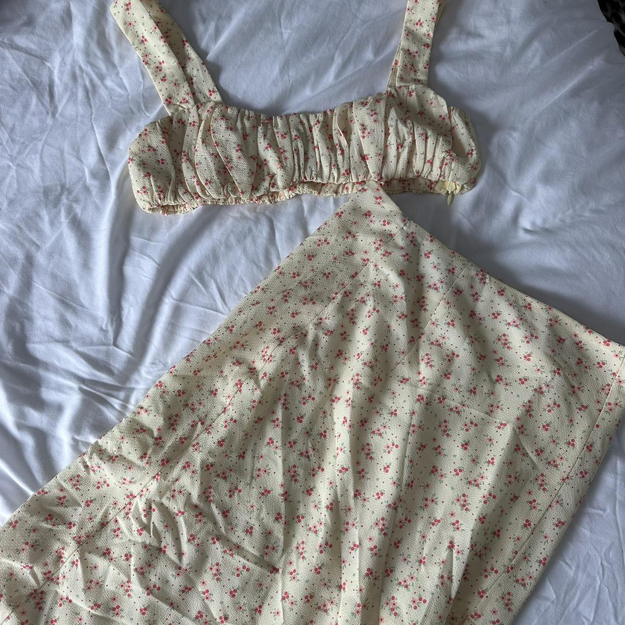 Yellow two piece princess polly set- size... | Depop