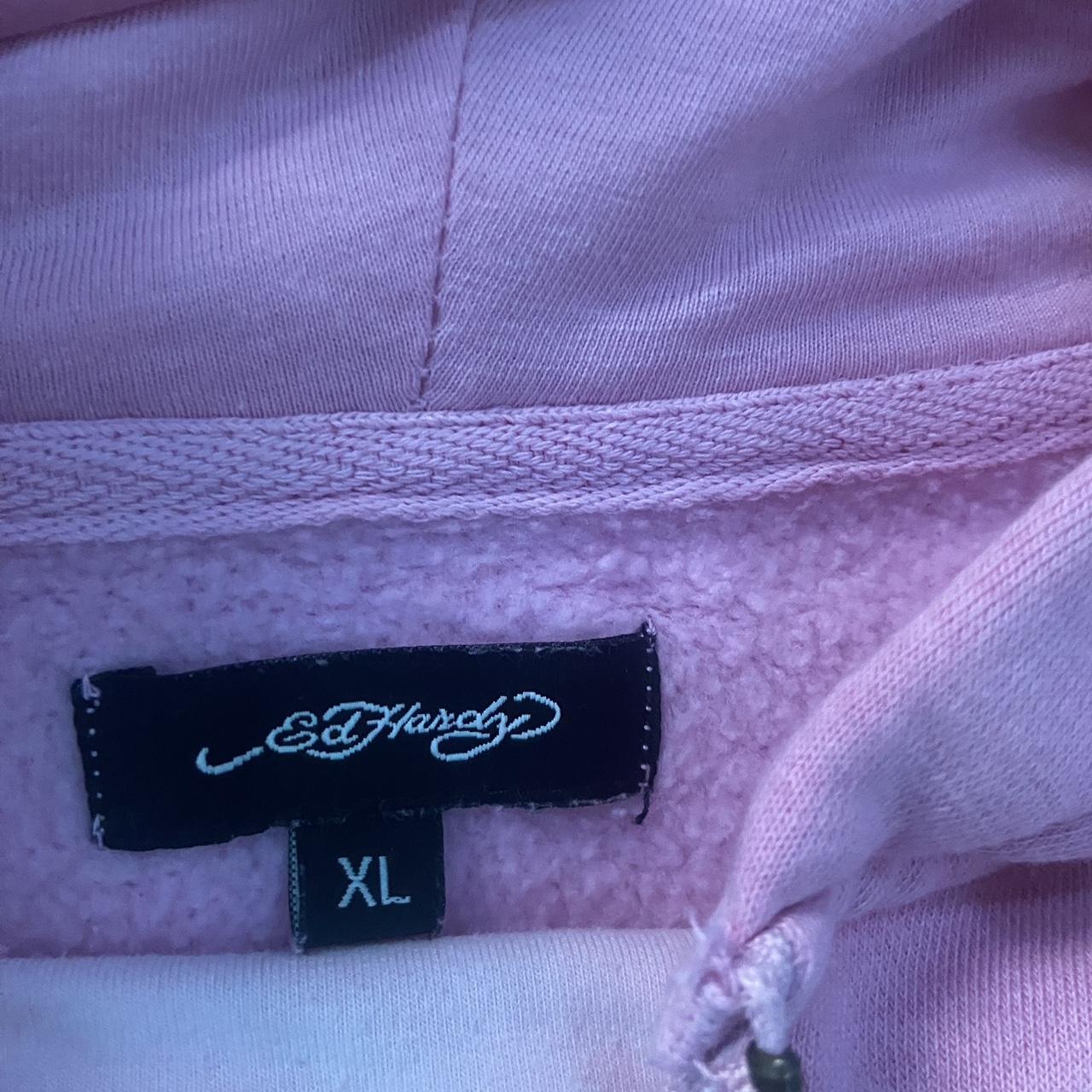Pink Ed Hardy zip up hoodie #pinkhoodie | Depop
