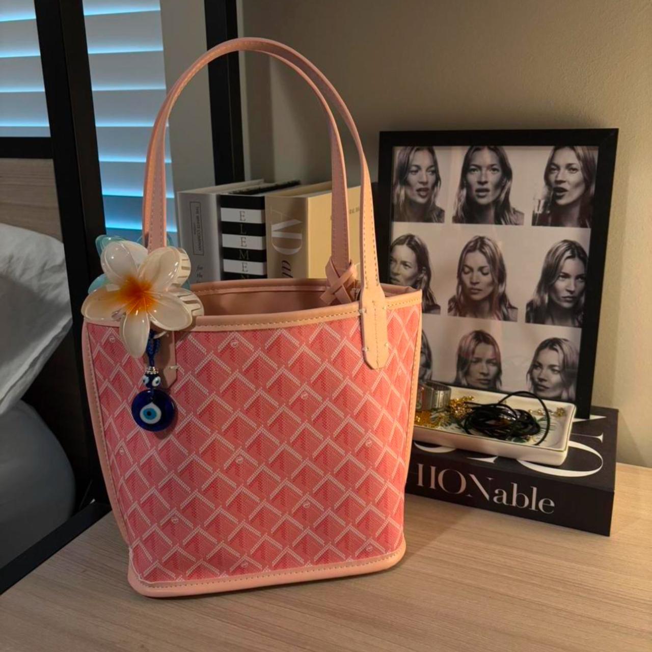 Pink mini tote bag, brand new and also available in... | Depop