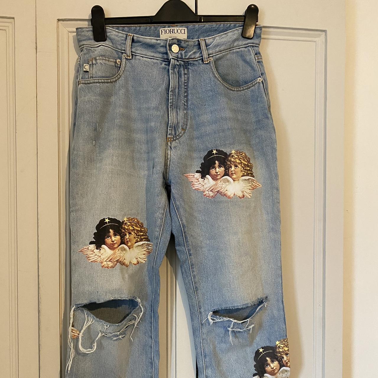 Fiorucci jeans all over print. Bought second hand,... - Depop