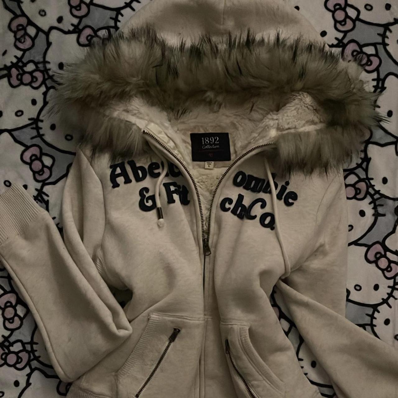 Rare Vintage Abercrombie and Fitch fur lined zip up... - Depop