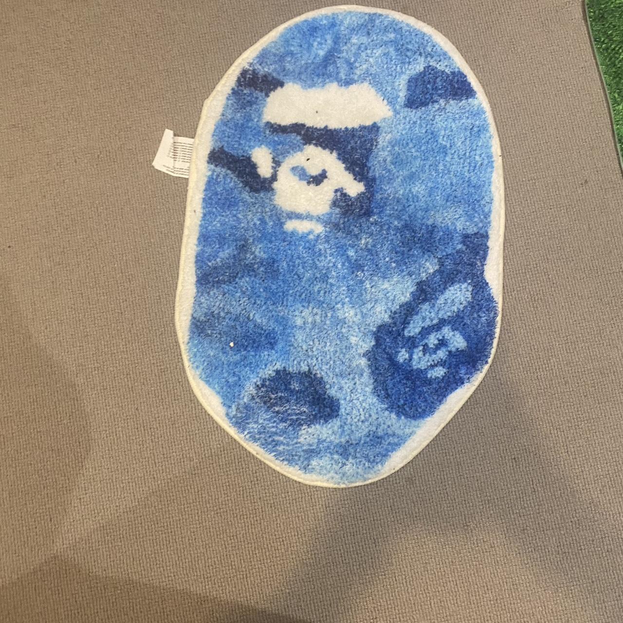 BAPE blue and white bath mat - Depop