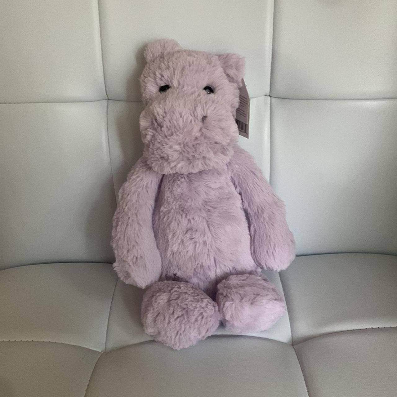 Jellycat Bashful Lilac Hippo Stuffed Animal | Medium... - Depop