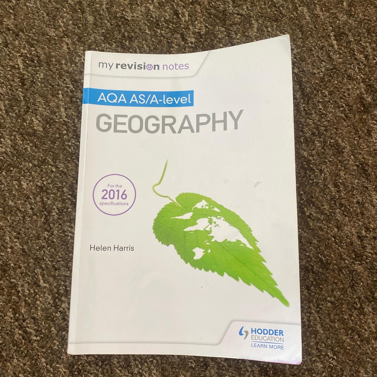 A level geography revision notes book, has been used... - Depop