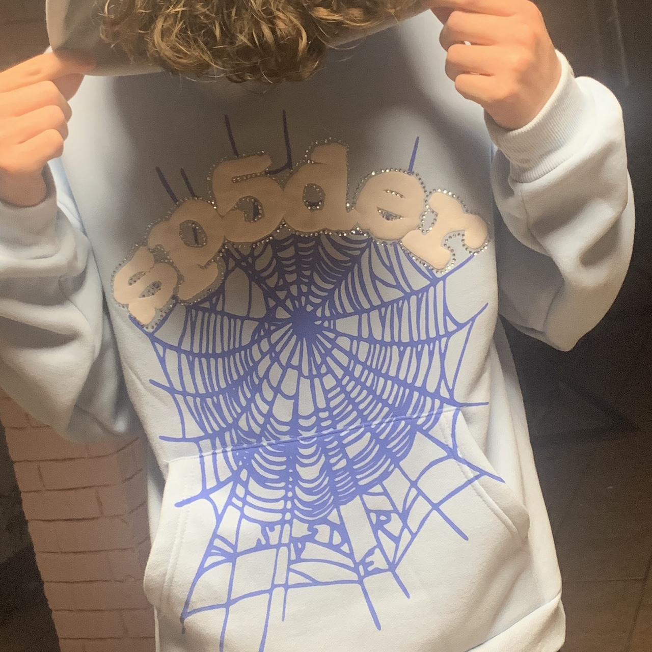 Spider worldwide Hoodie Sky Blue - Depop
