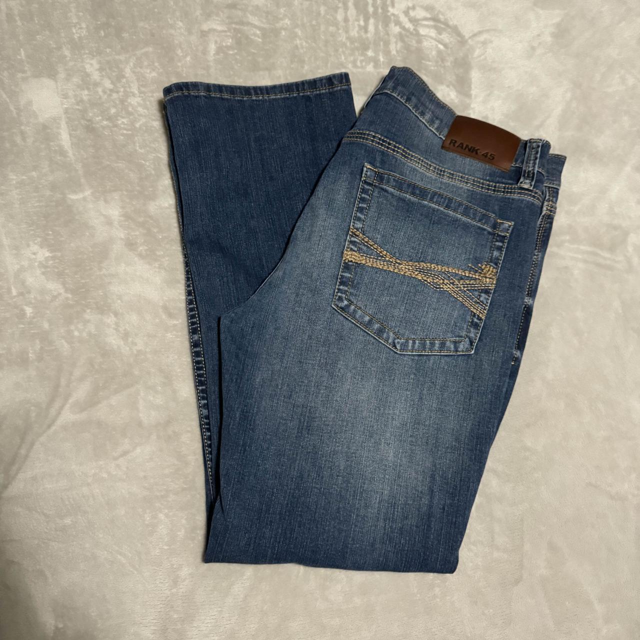 Men's Rank 45 jeans slim stretch straight leg great... - Depop