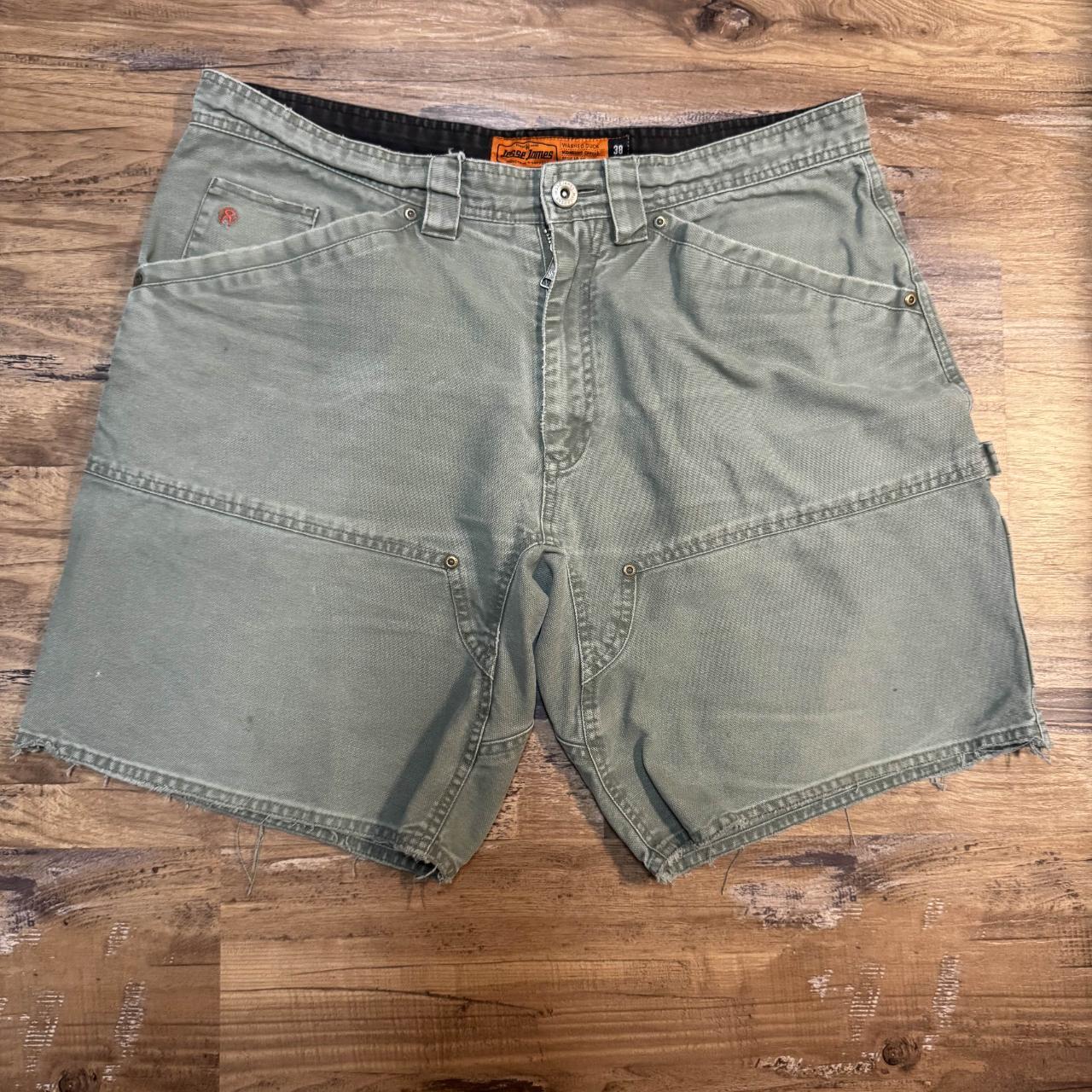 Jesse James distressed carpenter jorts size 38... | Depop