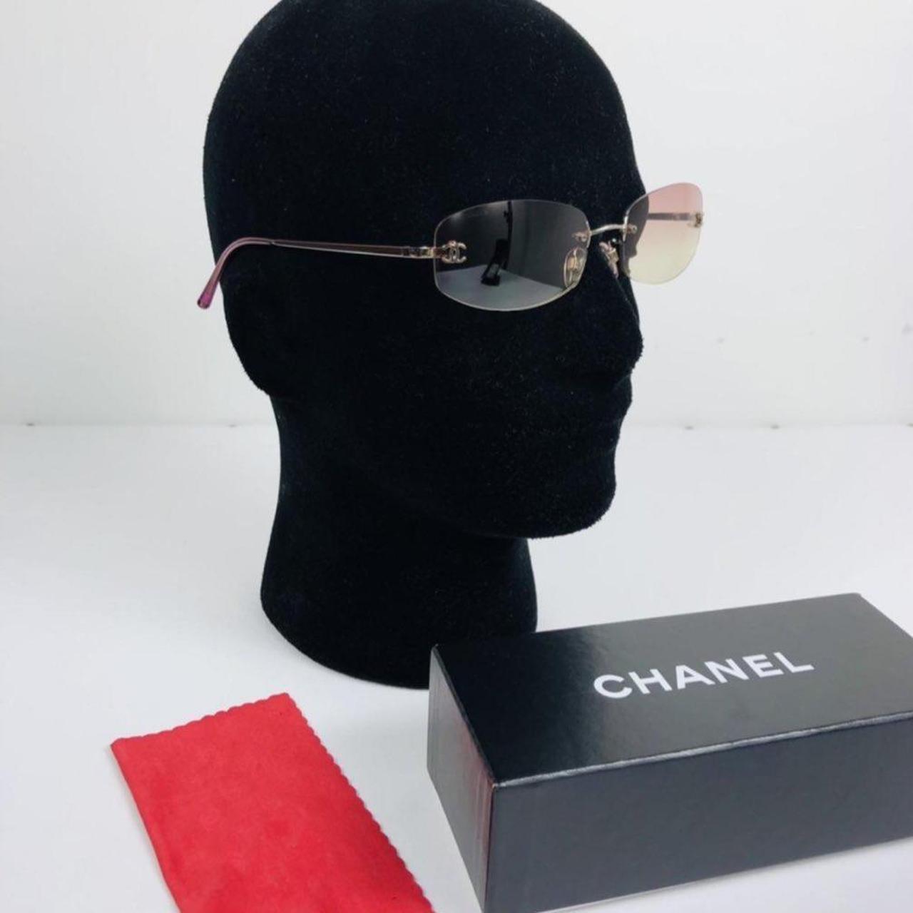 Vintage Chanel sunglasses ( purple ) Comes with box... - Depop