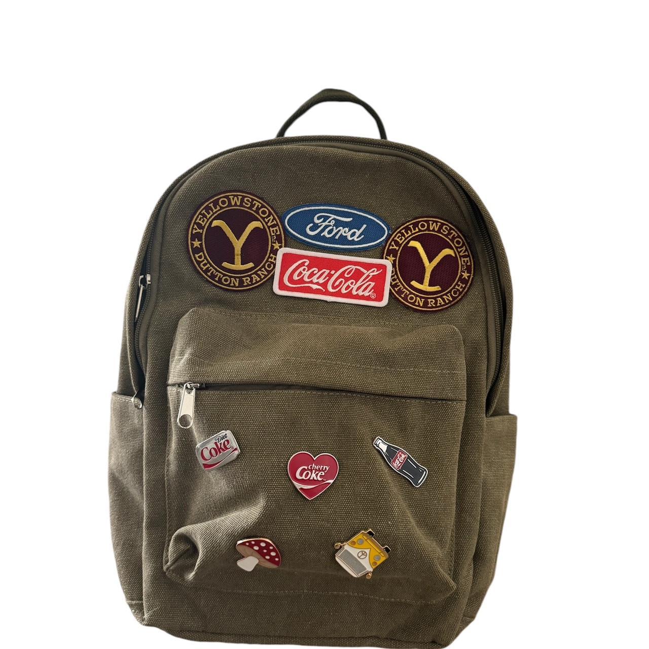 Vintage Coke Patchwork Backpack - Depop