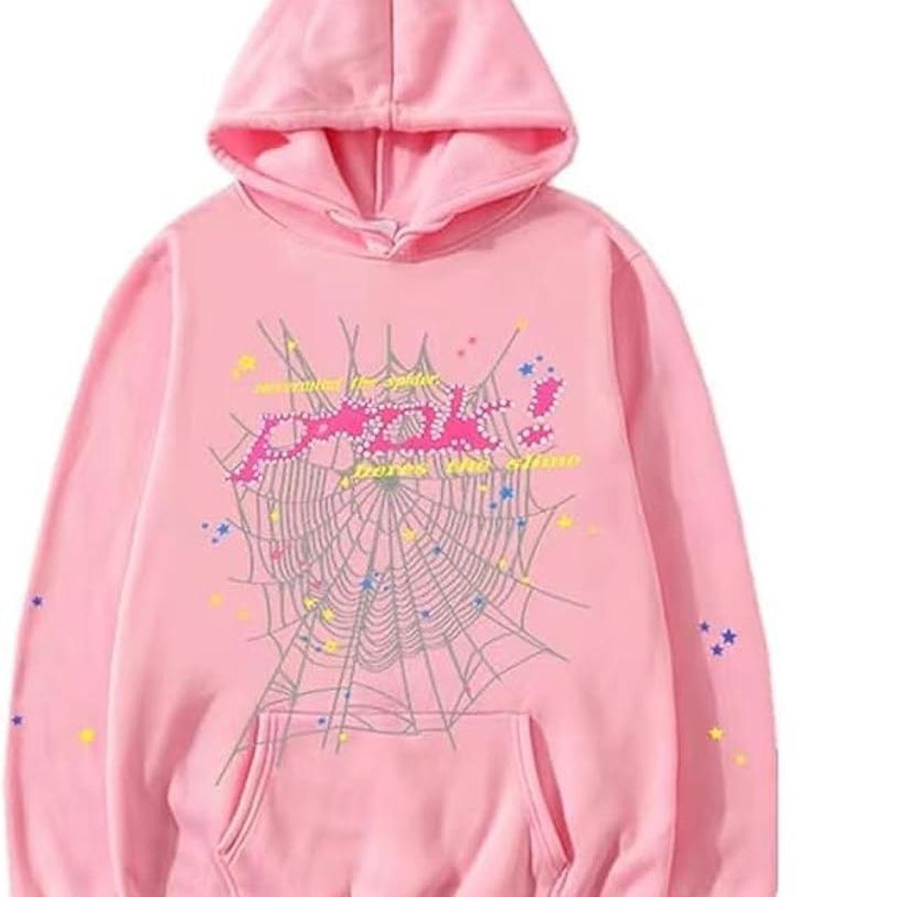 Black and pink spider web hoodie #spiderweb - Depop