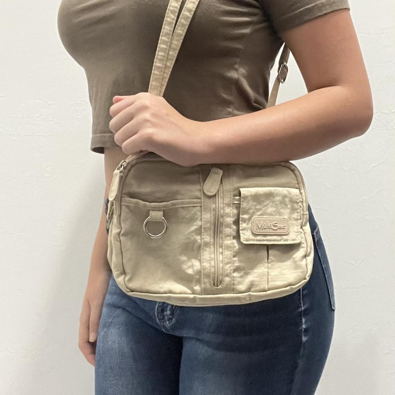 Cute multi sac bag!! Beige - Depop