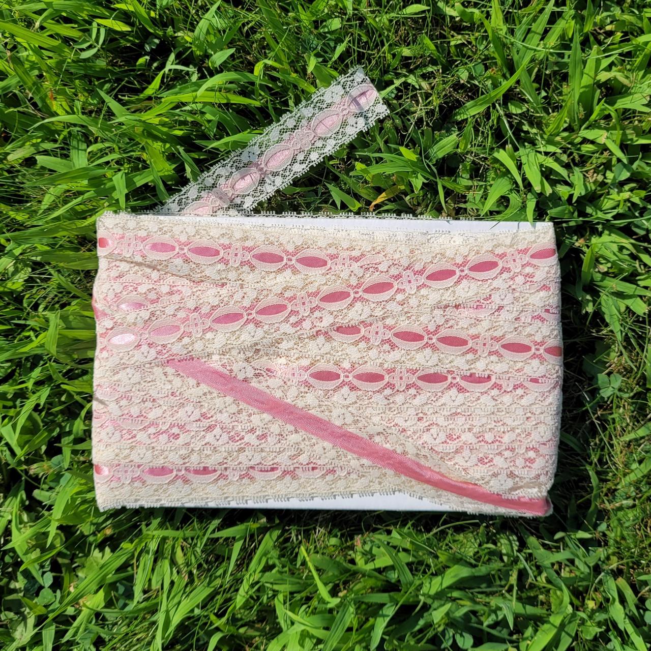 Cute pink and white lacey ribbon Brand new Perfect... - Depop
