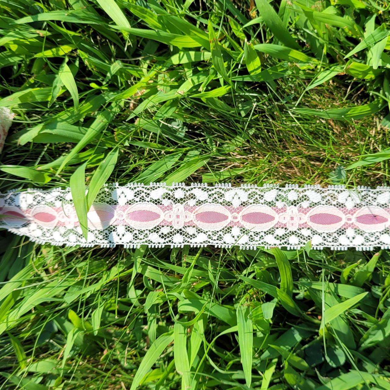 Cute pink and white lacey ribbon Brand new Perfect... - Depop