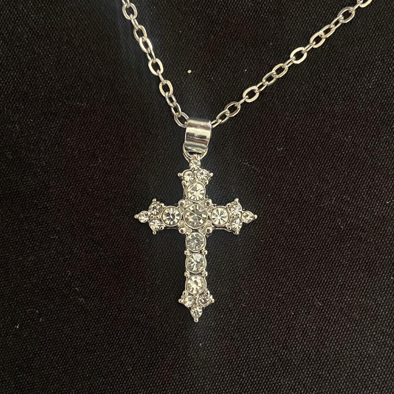 Diamond Cross Necklace #opium #destroylonely... - Depop