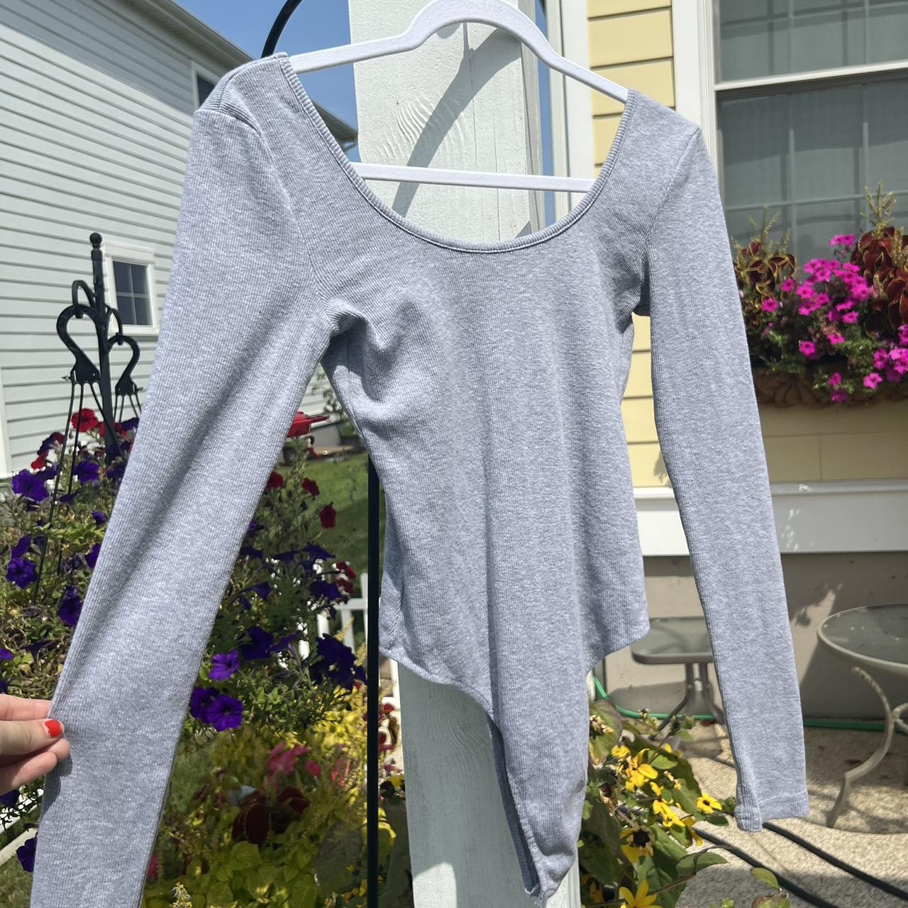 Rehab Pink and gray thong body suit Has buttons to... - Depop