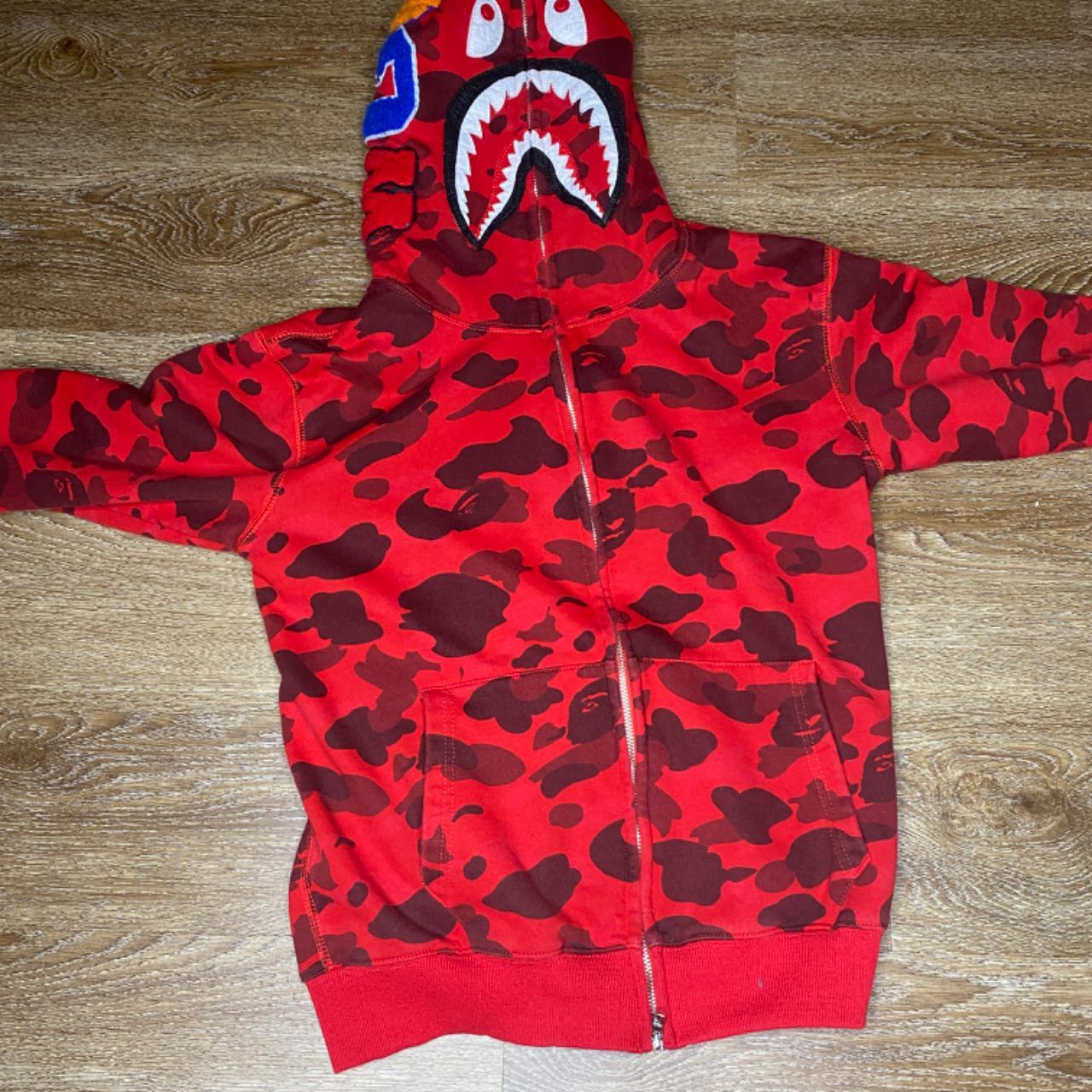 Bape Jacket “red” - Depop