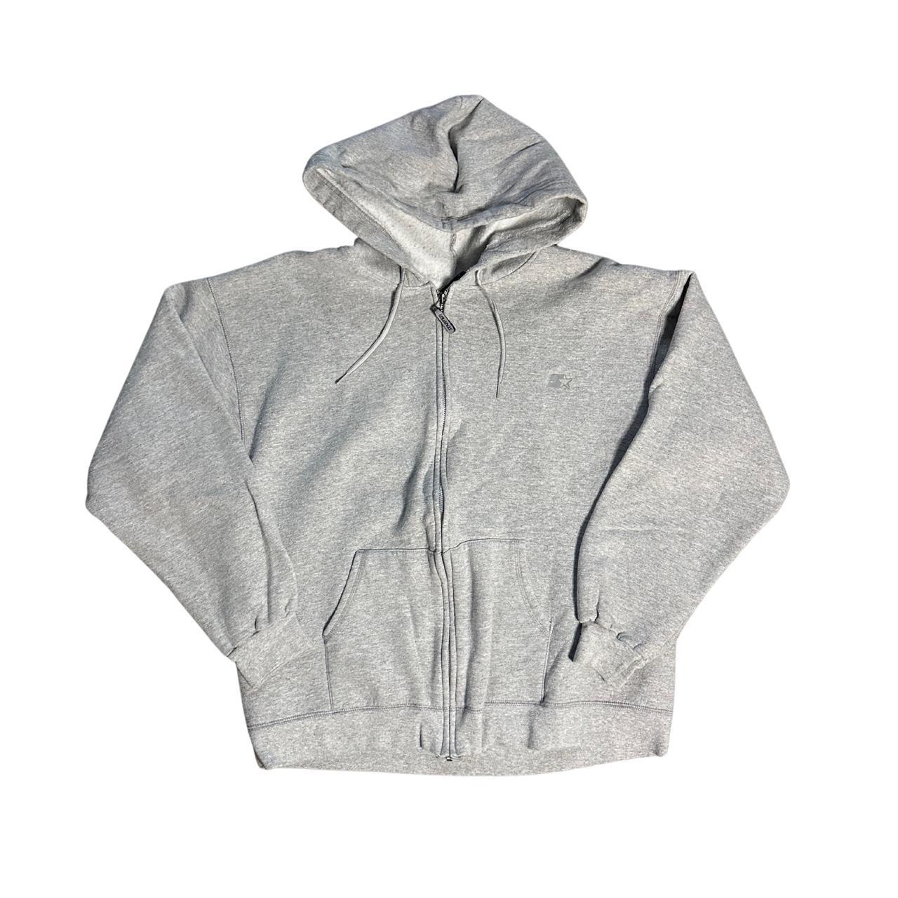 Grey and silver zip up hoodie - Depop