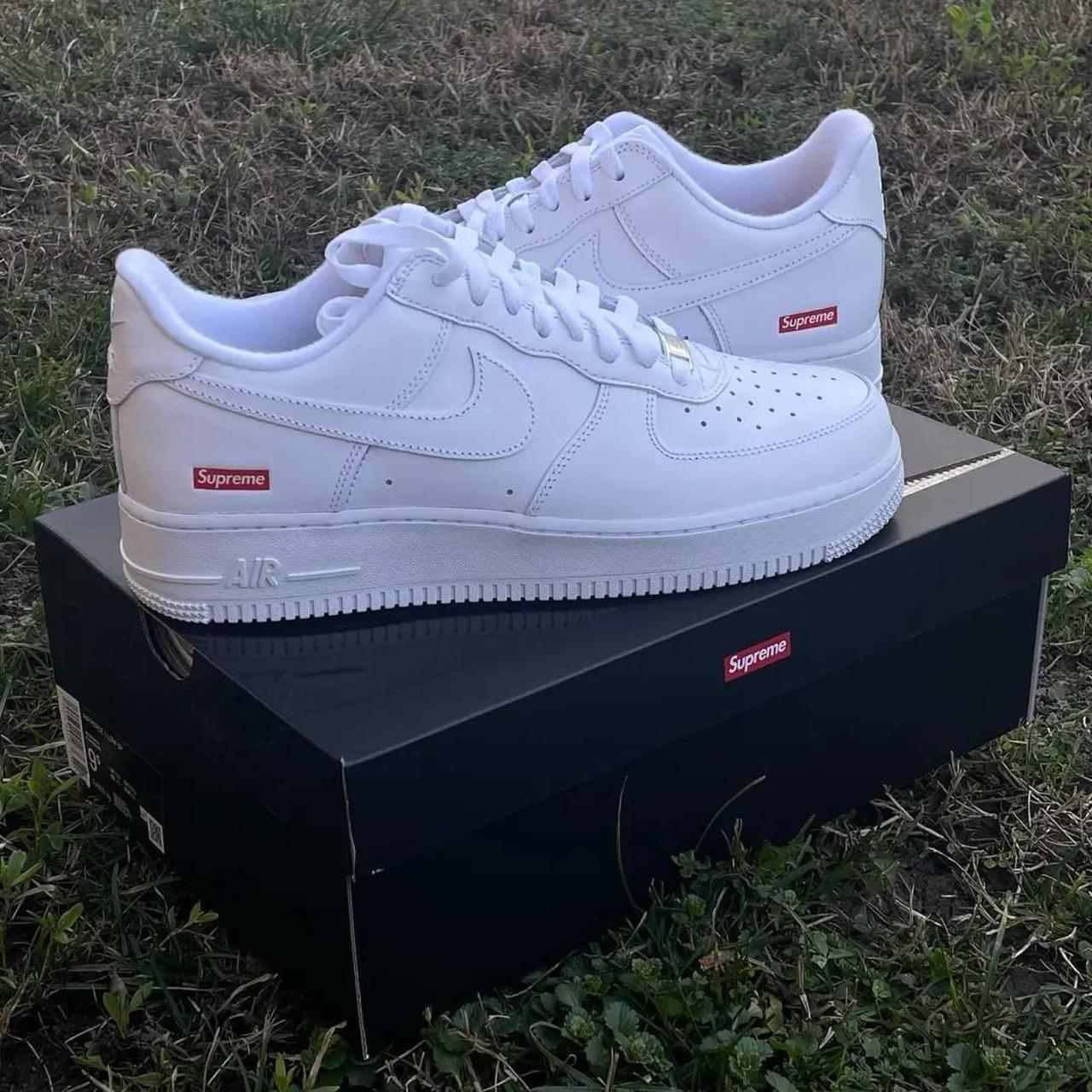Men Supreme x Nike Air Force 1 "box logo" Shoes Size... - Depop