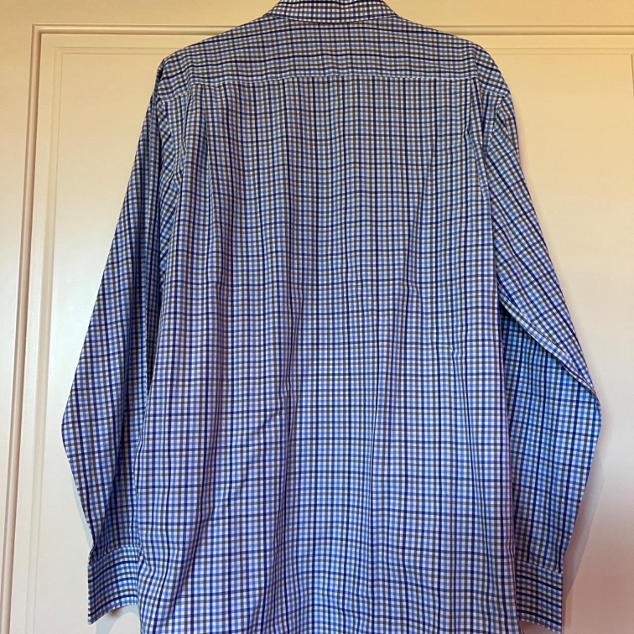 Men’s Blue Checked Target Business Shirt Full... - Depop