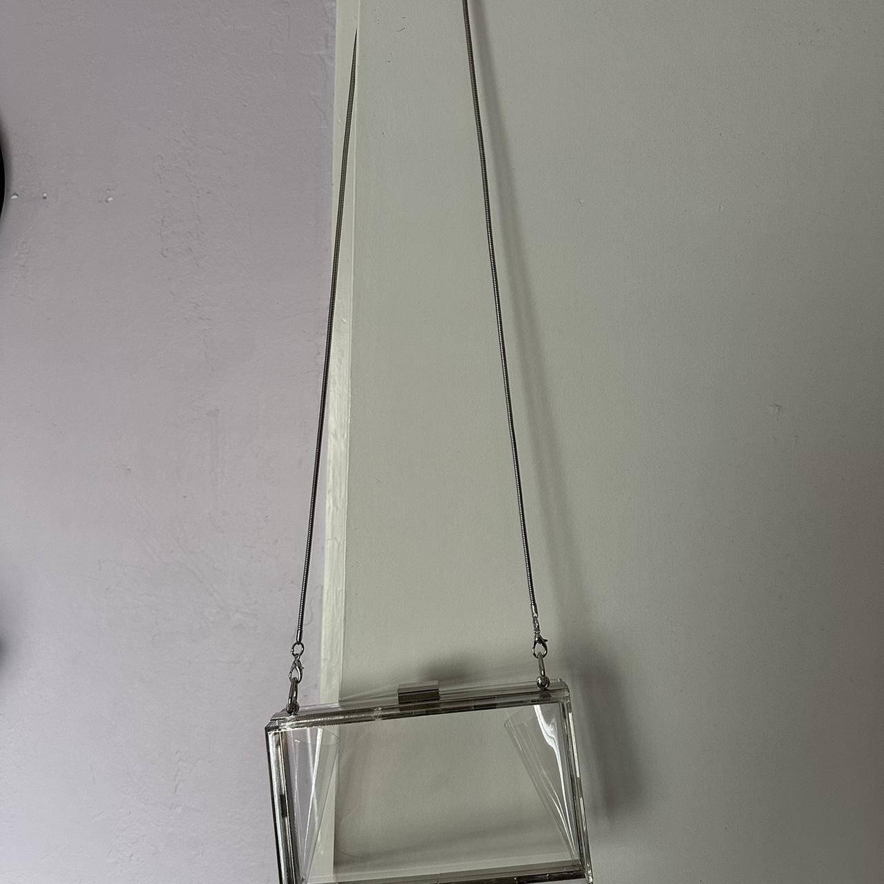 Clear transparent bag with silver hardware and... - Depop