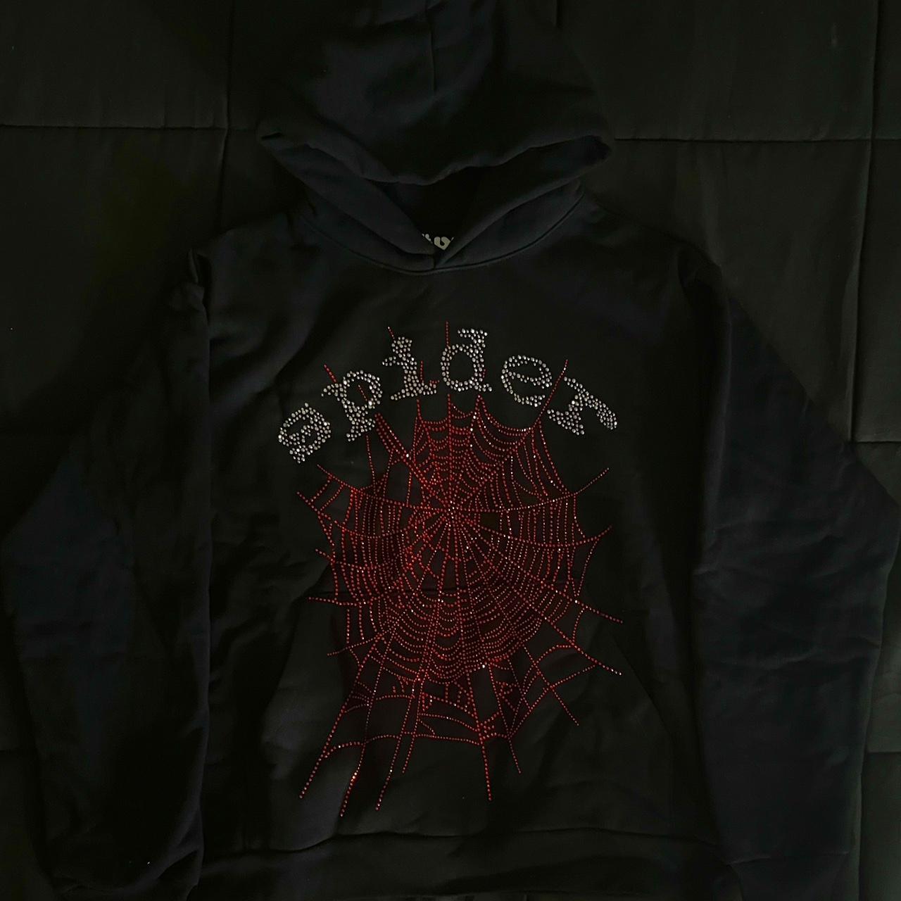Spider hoodie with rhinestones #rhinestones #spider | Depop