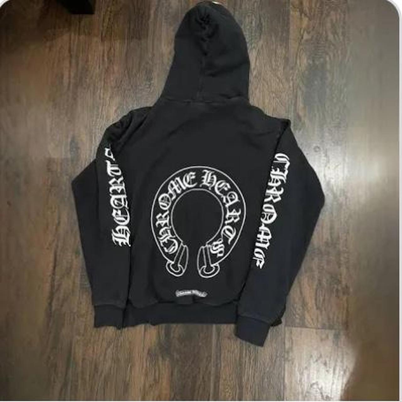 black and white chrome hearts jacket brand... - Depop